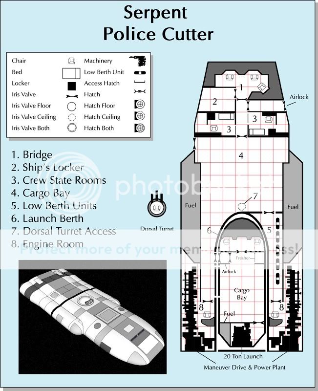 Serpent Police Cutter Deckplan | Mongoose Publishing