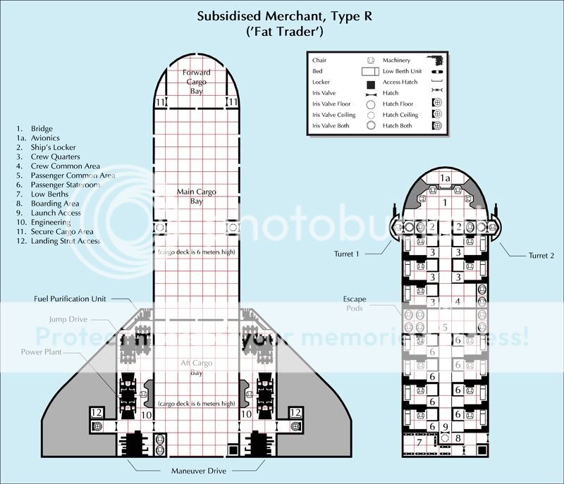 Deck Plan: Subsidised Merchant Type R 'Fat Trader' | Mongoose Publishing