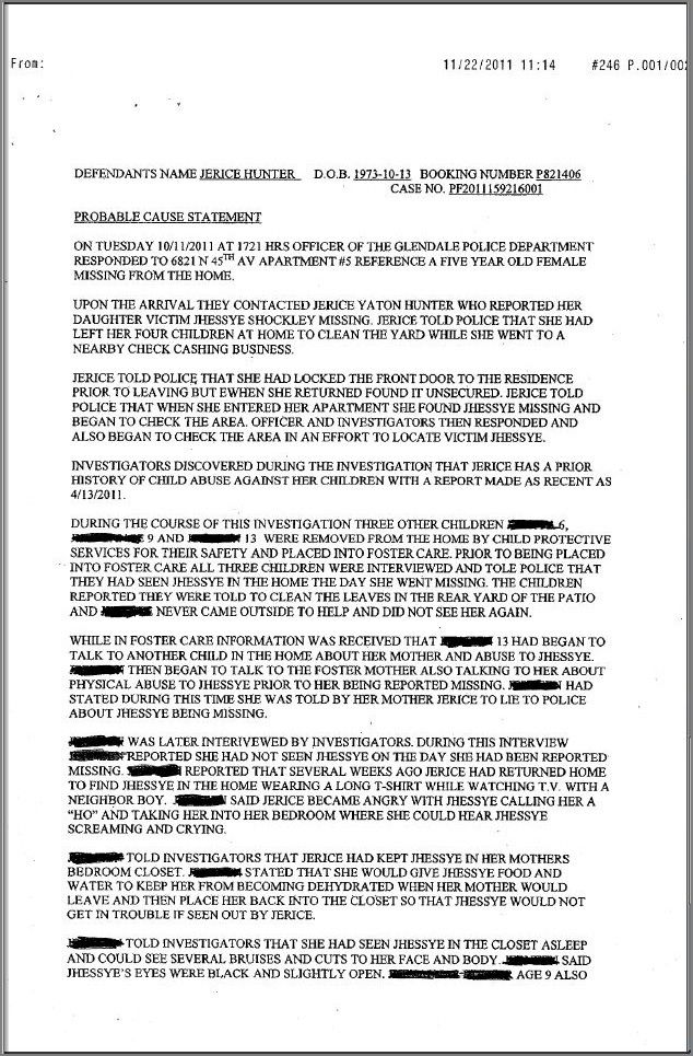 11/22/11 Page 1) Probable Cause Statement Photo by crankycrankerson ...
