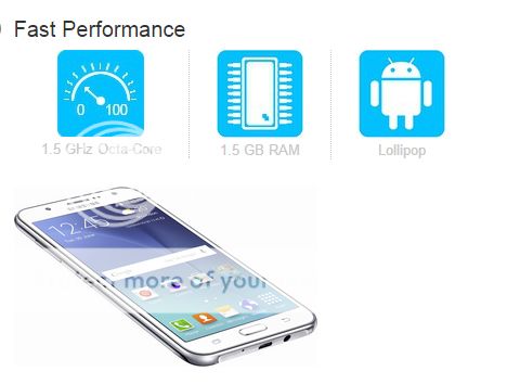 Samsung Galaxy J7 SM-J700H White/Gold 5-inch HD Octa-core 1.5 GHz/1.5GB ...